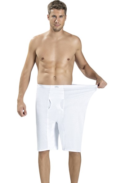 Jiber Erkek Beyaz Pamuklu Büyük Beden 3 Lü Boxer 182