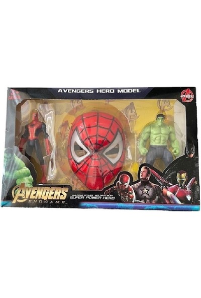 Kahraman Oyuncak Avengers Hulk , Spiderman Figür ve Işıklı Maske Kutulu Set Kahraman Oyuncak Avengers Hulk , Spiderman Figür ve Işıklı Maske Kutulu Set