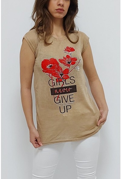 Tarhan Bera Basklı Tişört Taş Tarhan Bera Basklı Tişört Taş