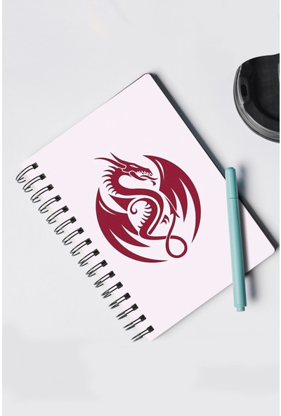 Takivis Ejderha Ahşap Kapaklı Mdf Defter