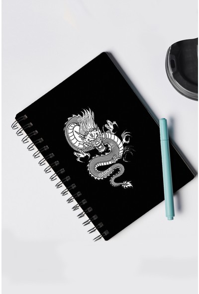 Takivis Ejderha Ahşap Kapaklı Mdf Defter