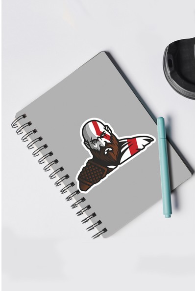 Takivis God Of War Ahşap Kapaklı Mdf Defter