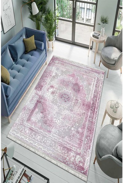 Punto Kaymaz Dot Tabanlı Modern Yıkanabilir Antibakteriyel Halı ve Yolluk