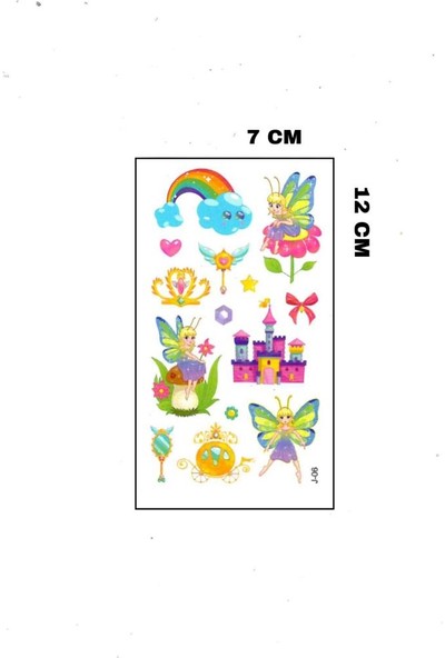 Peri Kızı ve Şato Geçici Çocuk Dövmesi Peri Kızı ve Şato Geçici Çocuk Dövmesi