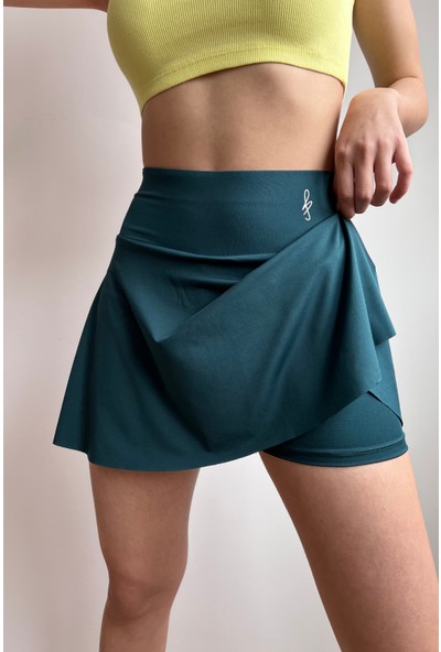 Kadın Nefti Yeşil Volanlı Spor Günlük Kullanım Tenis Dans Mini Şort Etek Kadın Nefti Yeşil Volanlı Spor Günlük Kullanım Tenis Dans Mini Şort Etek