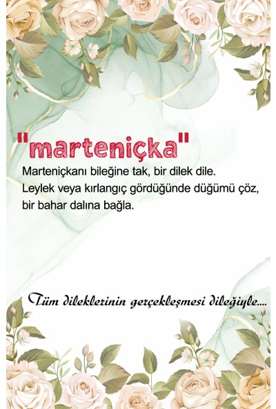 Tellgraf Reklam Hizmetleri Marteniçka Kartı (5,5x8,5 cm 100 Adet) Ipsizdir