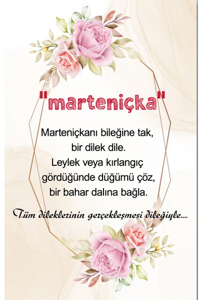 Tellgraf Reklam Hizmetleri Marteniçka Kartı (5,5x8,5 cm 100 Adet) Ipsizdir