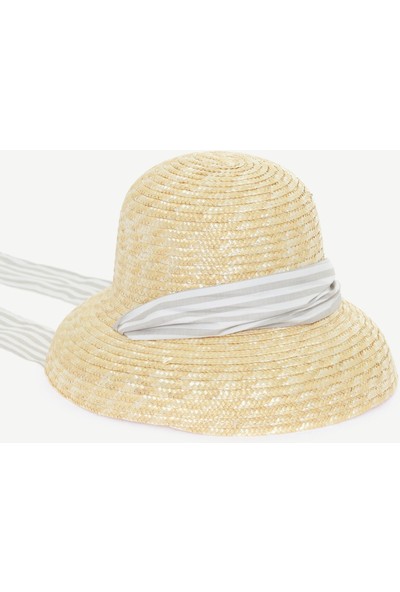 Renkli Bantlı Hasır Şapka