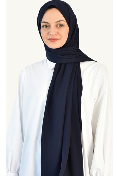 Ithal Medine Ipeği Düz Şal Lacivert