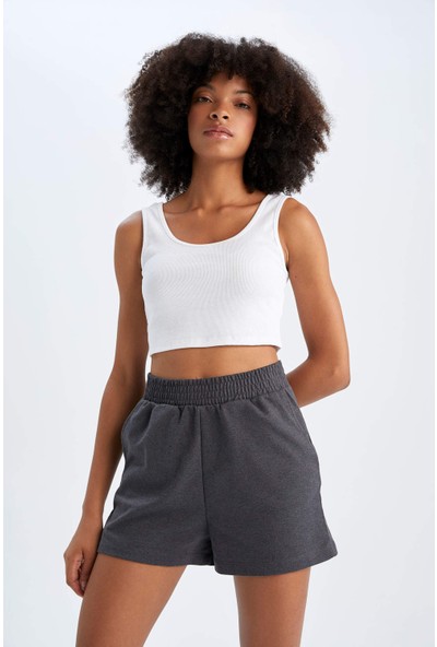 DeFacto Regular Fit Geri Dönüşümlü İnce Sweatshirt Kumaşı Şort U3357AZ22SM