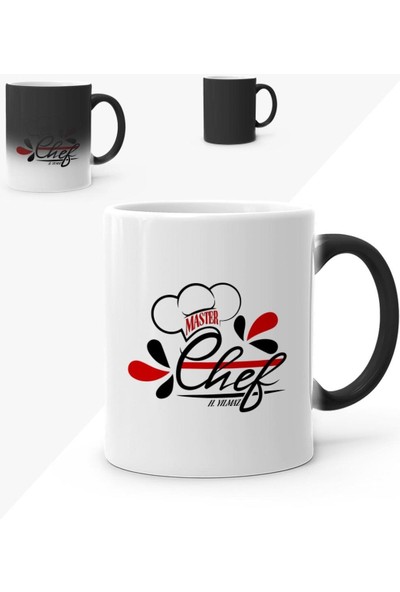 Kişiye Özel Master Chef Sihirli Kupa Bardak - 5 Kişiye Özel Master Chef Sihirli Kupa Bardak - 5