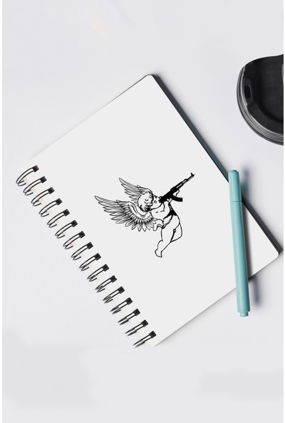 Takivis Melek Ahşap Kapaklı Mdf Defter