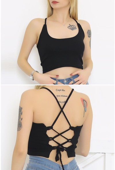 Sırtı Bağcıklı Atlet Siyah - 8895.316. Sırtı Bağcıklı Atlet Siyah - 8895.316.