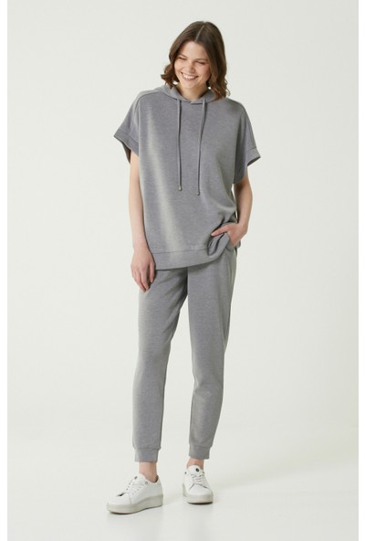 Network Basic Fit Gri Yüksek Bel Jogger Eşofman