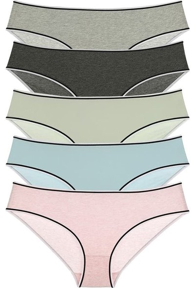 Ilısana 5'li Yüksek Bel Kadın Renkli Külot