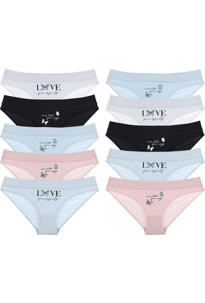 Ilısana 10'lu Xoxo Baskılı Kadın Külot Ilısana 10'lu Xoxo Baskılı Kadın Külot