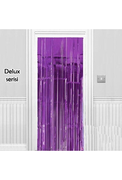 Nefertiya Işıltılı Duvar ve Kapı Perdesi Mor Renk 90X200 cm