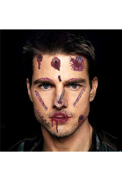 Nefertiya Geçici Yüz Dövmesi Yara Model Desenli