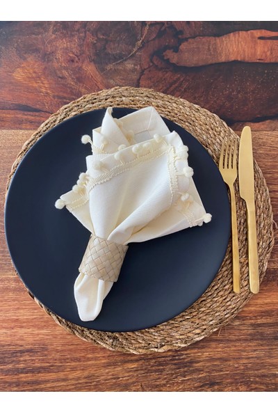 Life or Love 6'lı Dak Keten Ponponlu Servis Sunumpeçetesi