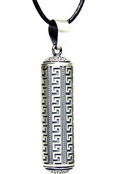 Lilah Gümüş Tr Cevşen Uzun Hazneli Kapaklı Erkek Kolye