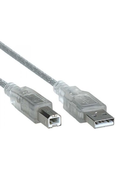 USB Yazıcı Kablosu Şeffaf 2.0V 3 Metre USB Yazıcı Kablosu Şeffaf 2.0V 3 Metre