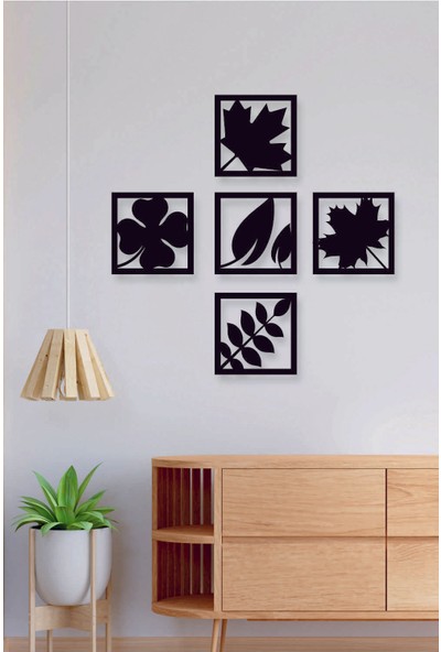 Home Trend Yaprak Çeşit Dekoratif Tablolar 5'li Home Trend Yaprak Çeşit Dekoratif Tablolar 5'li