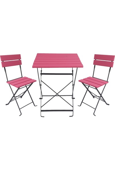 Zemes Design Pembe Renk Katlanır Masa Sandalye Bahçe Balkon Mutfak Takımı 2 Sandalye 1 Masa Bistro Takım Zemes Design Pembe Renk Katlanır Masa Sandalye Bahçe Balkon Mutfak Takımı 2 Sandalye 1 Masa Bistro Takım