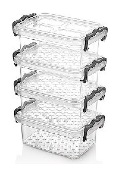 4'lü Mini Kiler Saklama Kabı Seti (0,30 Lt X4) 4'lü Mini Kiler Saklama Kabı Seti (0,30 Lt X4)
