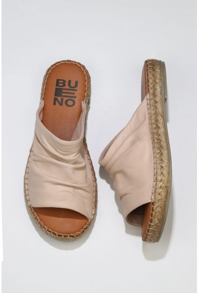 Bueno Shoes Pembe Deri Kadın Espadril Terlik Bueno Shoes Pembe Deri Kadın Espadril Terlik