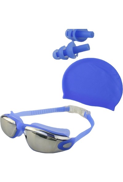 Douler Su Geçirmez ve Buğu Önleyici 4 Parça Yüzücü Gözlüğü (Yüzme Gözlüğü + Yüzücü Şapkası + Burun Klipsi + Kulak Tıkaçları) (Yurt Dışından)