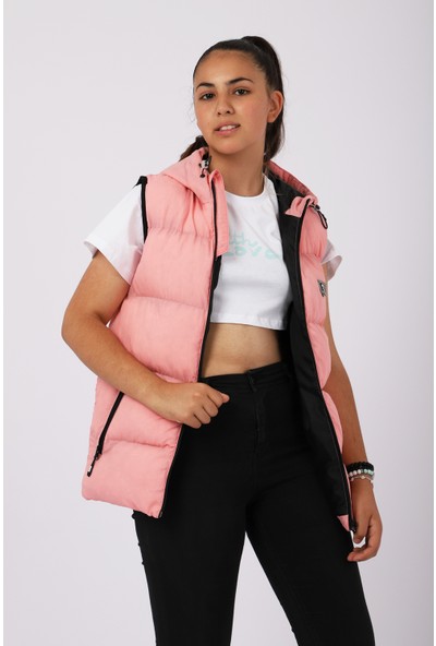 Pina Kids Kız Çocuk Şişme Yelek Kapüşonlu Su Geçirmez 5-14 Yaş