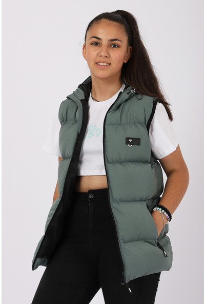 Pina Kids Kız Çocuk Şişme Yelek Kapüşonlu Su Geçirmez 5-14 Yaş