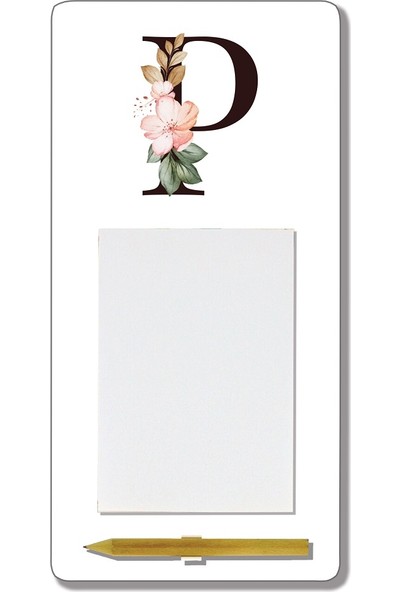 Gizeo Concept Çiçekli P Harfi Desenli Buzdolabı Magneti Gizeo Concept Çiçekli P Harfi Desenli Buzdolabı Magneti