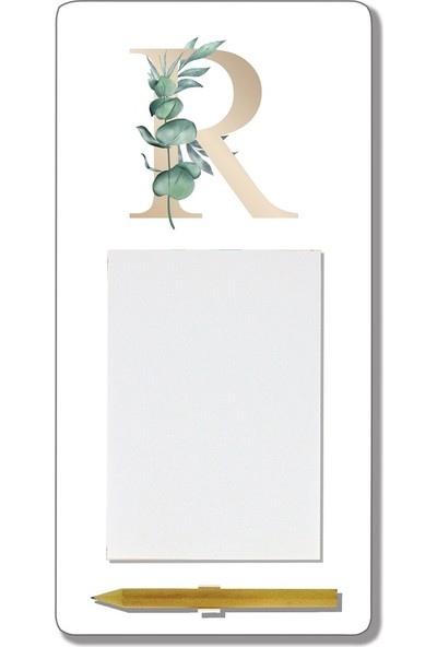 Gizeo Concept Yapraklı R Harfi Desenli Buzdolabı Magneti Gizeo Concept Yapraklı R Harfi Desenli Buzdolabı Magneti