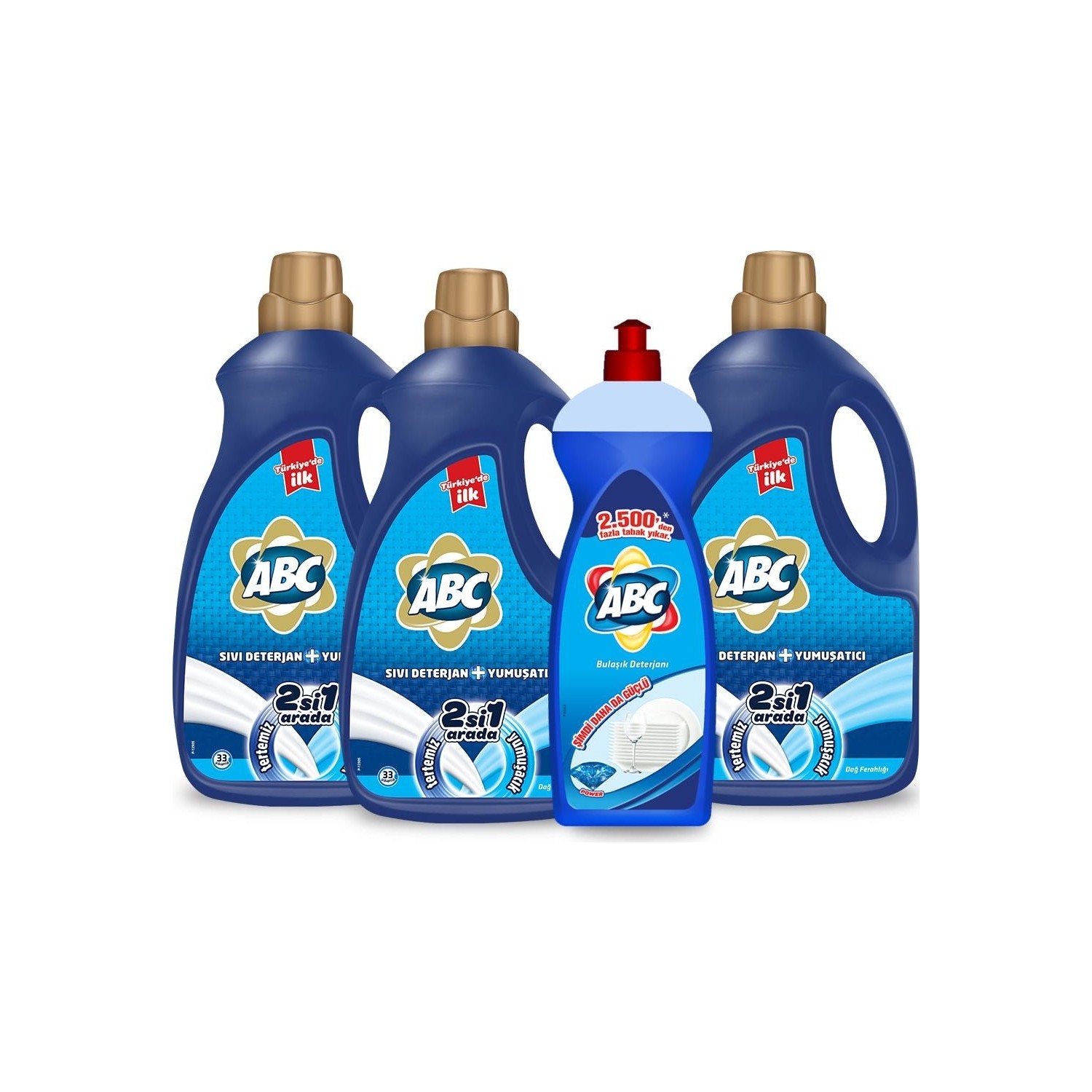 ABC 2si 1 Arada Sıvı Deterjan Dağ Ferahlığı 33 Yıkama 3'lü Fiyatı