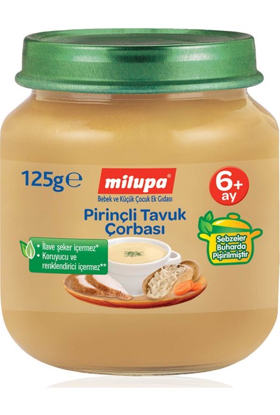 Milupa Pirinçli Tavuk Çorbası Kavanoz 125 g 6+ Ay Milupa Pirinçli Tavuk Çorbası Kavanoz 125 g 6+ Ay