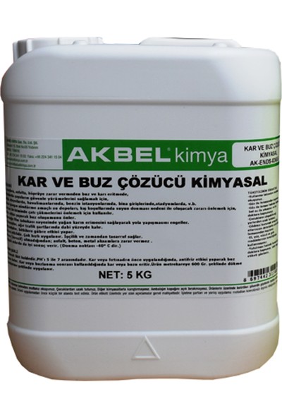 Akbel Zemin Kar ve Buz Çözücü Kimyasal 5 Kg
