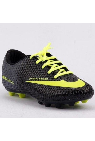 Walked 401 Siyah Krampon Çim Erkek Çocuk Futbol Spor Ayakkabı