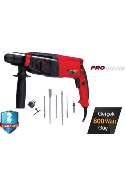 Proware 800W Kırıcı Delici Darbeli Matkap (Hilti) Sağa Sola Dönme Proware 800W Kırıcı Delici Darbeli Matkap (Hilti) Sağa Sola Dönme