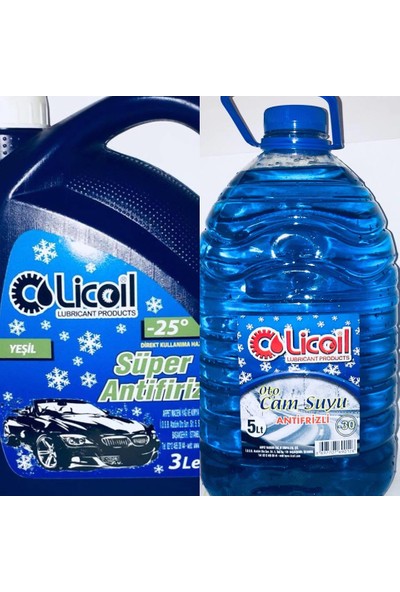 Licoil Süper Yeşil -25 Derece Antifriz 3Kg+Oto Cam Suyu 5Kg Licoil Süper Yeşil -25 Derece Antifriz 3Kg+Oto Cam Suyu 5Kg