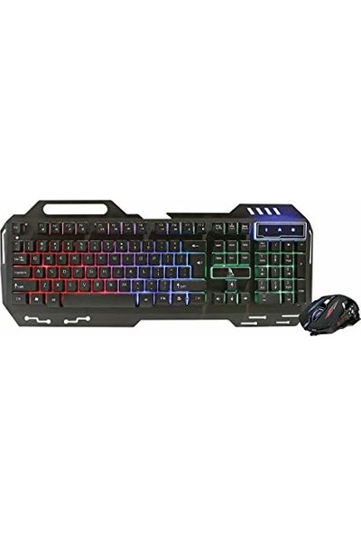 Polygold PG-8014 Işıklı Oyuncu Klavye Mouse Seti - Siyah Polygold PG-8014 Işıklı Oyuncu Klavye Mouse Seti - Siyah