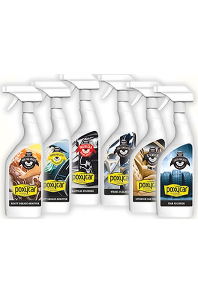 Poxy Detaylı İç Temizlik + Motor Temizleyici + Jant Temizleyici + Lastik Parlatıcı + Torpido Parlatıcı + Hızlı Cila Poxy Detaylı İç Temizlik + Motor Temizleyici + Jant Temizleyici + Lastik Parlatıcı + Torpido Parlatıcı + Hızlı Cila