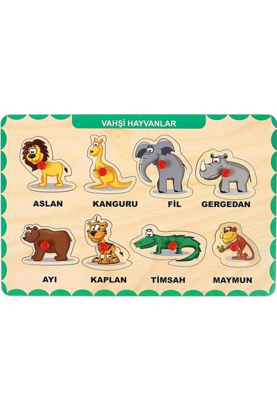 Maketçiniz Ahşap Tutmalı Eğitici Yapboz Vahşi Hayvanlar Maketçiniz Ahşap Tutmalı Eğitici Yapboz Vahşi Hayvanlar