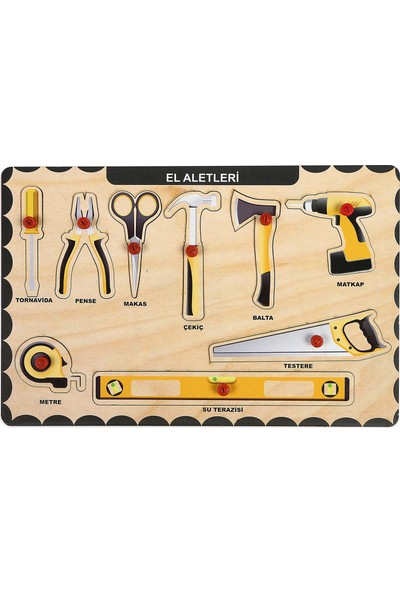 Maketçiniz Ahşap Tutmalı Eğitici Yapboz El Aletleri Maketçiniz Ahşap Tutmalı Eğitici Yapboz El Aletleri