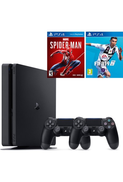 Sony PS4 Slim 500 GB Oyun Konsolu + PS4 Spider-Man + PS4 Fifa 19 Türkçe + 2. Kol Sony PS4 Slim 500 GB Oyun Konsolu + PS4 Spider-Man + PS4 Fifa 19 Türkçe + 2. Kol