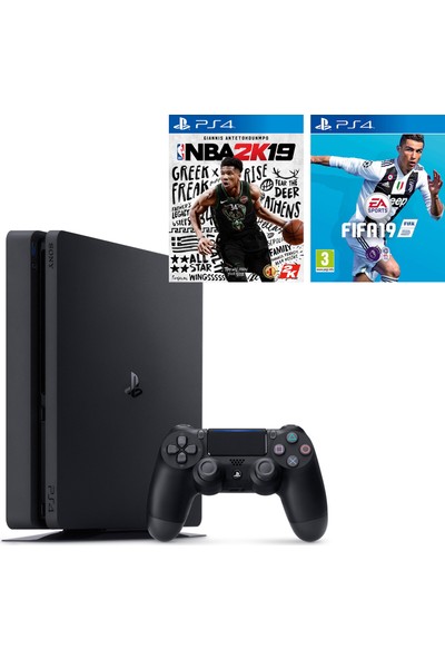 Sony PS4 Slim 500 GB Oyun Konsolu + PS4 Nba 2K19 + PS4 Fifa 19 Türkçe Sony PS4 Slim 500 GB Oyun Konsolu + PS4 Nba 2K19 + PS4 Fifa 19 Türkçe