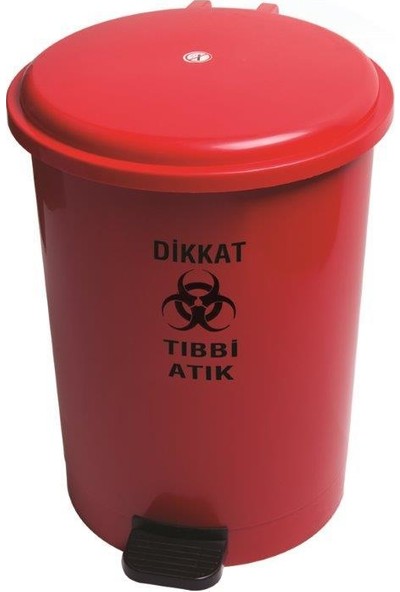 Derin Tıbbi Atık Çöp Kovası 40 Lt Pedallı