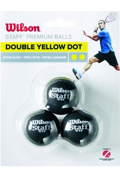Wilson Squash Topu Staff Squash 3 Ball Yel Dot TOPSQSWIL008 Wilson Squash Topu Staff Squash 3 Ball Yel Dot TOPSQSWIL008