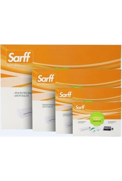 Sarff Laminasyon Filmi 125 Mic. A5 Boyut Parlak 100'Lü Paket Sarff Laminasyon Filmi 125 Mic. A5 Boyut Parlak 100'Lü Paket