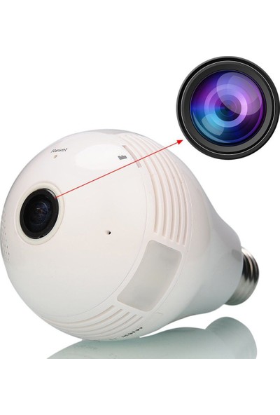 Dextel Panoramik 360 Derece Ampül Led Wifi IP Kamera Dextel Panoramik 360 Derece Ampül Led Wifi IP Kamera